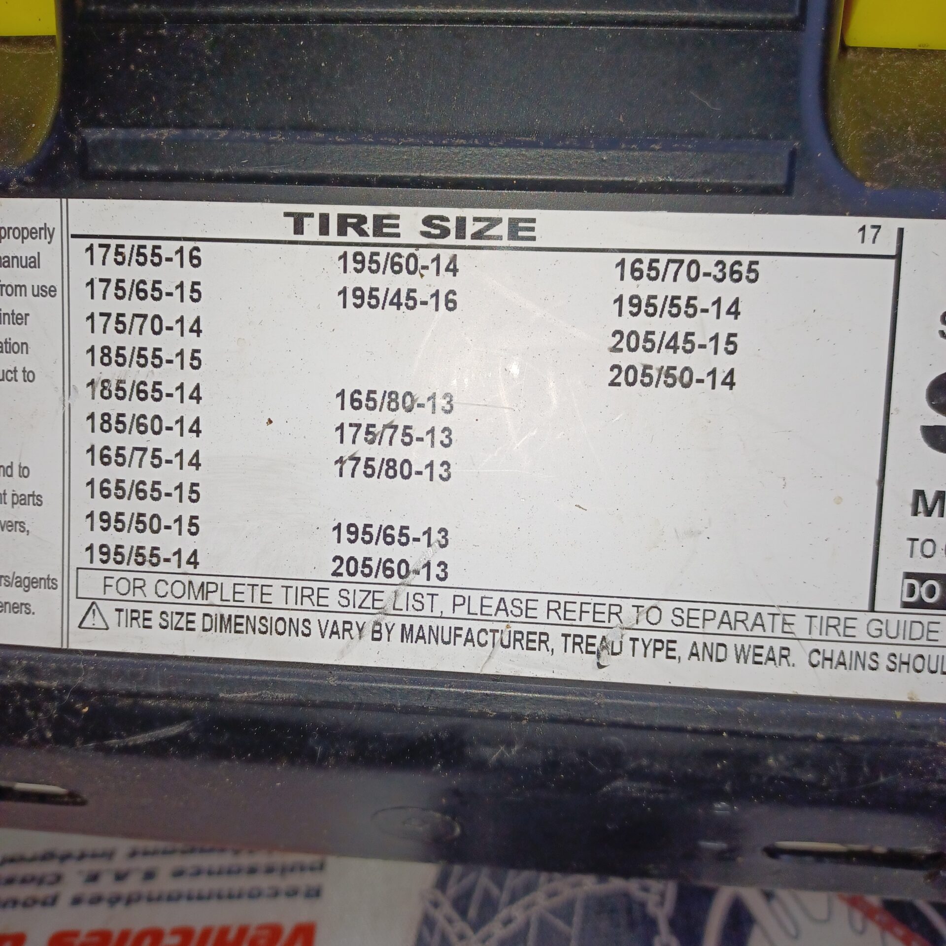 New snow/ice Diamond chains and Z-cables 13″-18″ – Blue Mountain ...